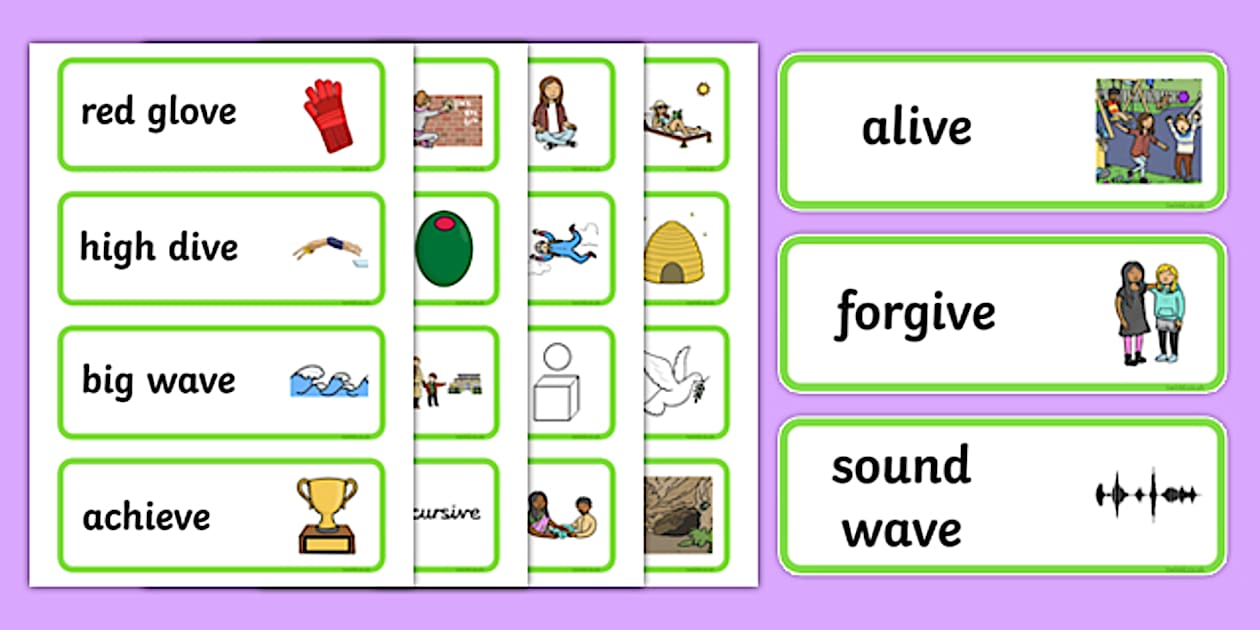 Two Syllable Final 'V' Sound Word Cards (teacher made)