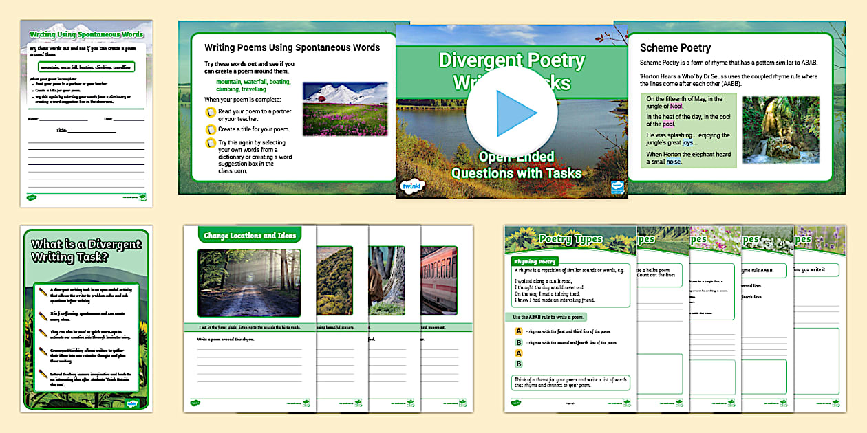 Divergent Poetry Writing Tasks (teacher made) - Twinkl