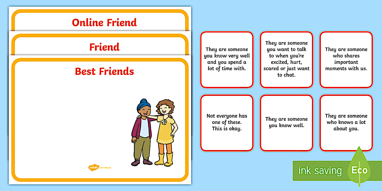 Types of Friendship Sorting Activity - Types Of Friendship Description ...