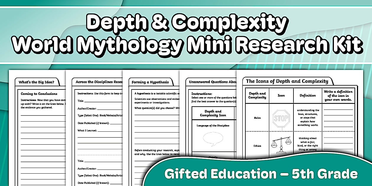 Depth and Complexity World Mythology Mini Research Kit