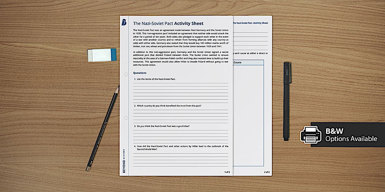 The Nazi-Soviet Pact Activity (teacher made) - Twinkl