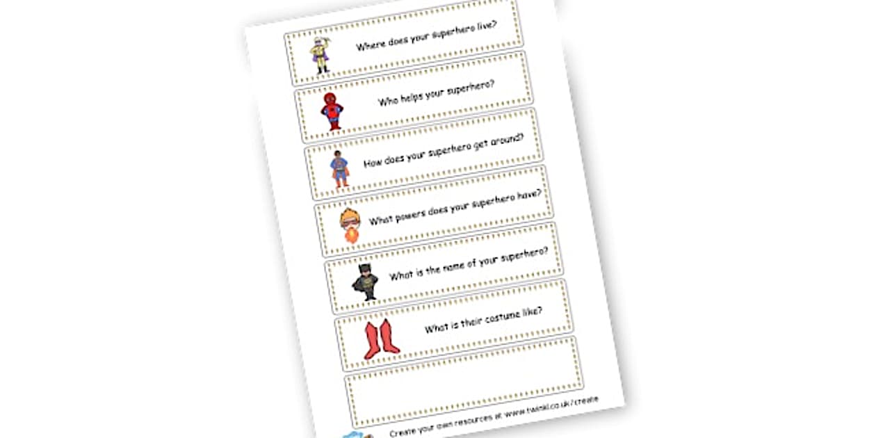 Superhero Questions (teacher made) - Twinkl