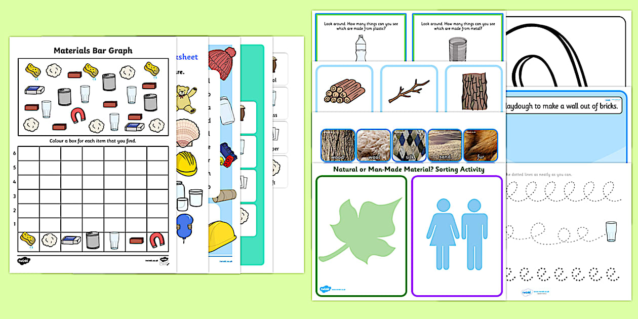 Top Ten Materials Activity Pack (teacher made) - Twinkl