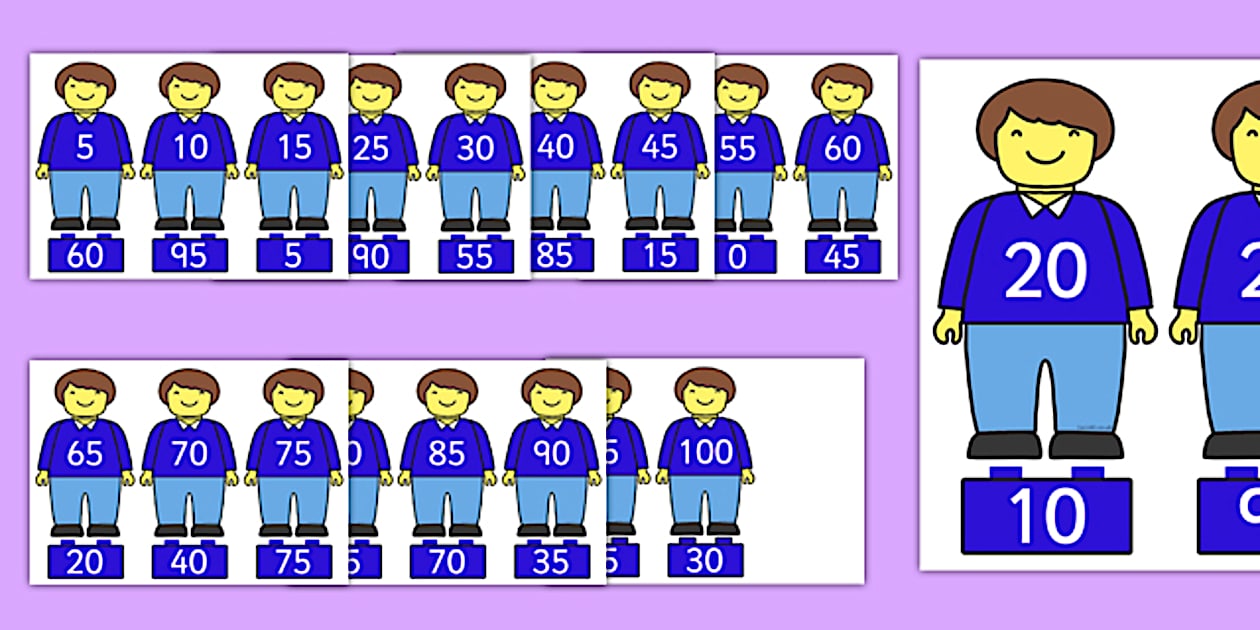 Multiples of 5 on Brick Men (teacher made) - Twinkl