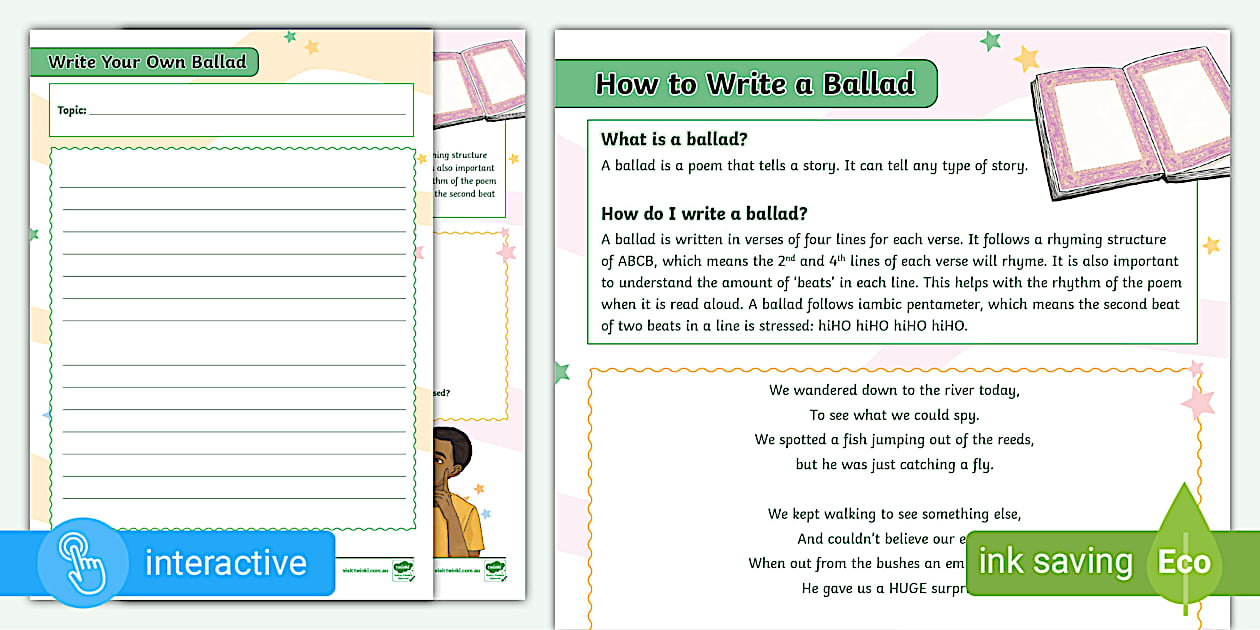 How to Write a Ballad (teacher made) - Twinkl