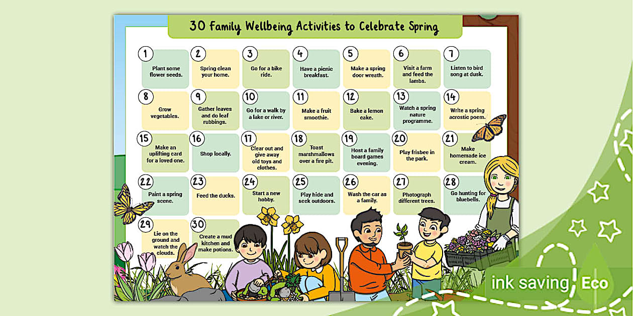 30 Family Wellbeing Activities to Celebrate Spring