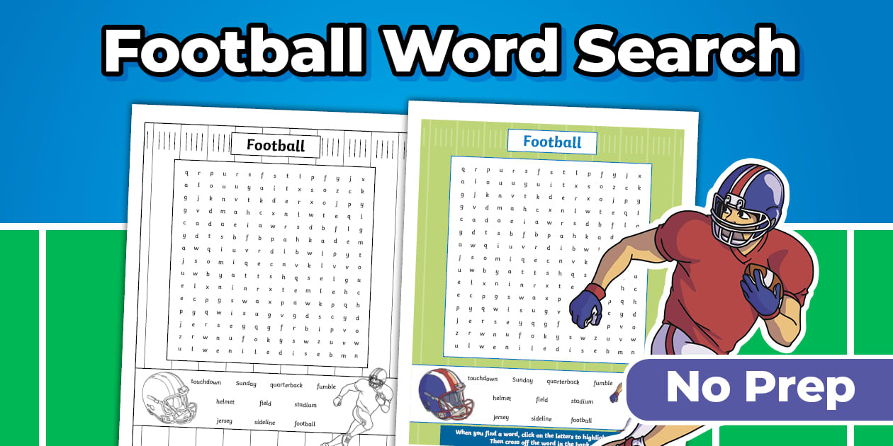 Football Word Search for Kids | 3-5 ELA Resource | Twinkl