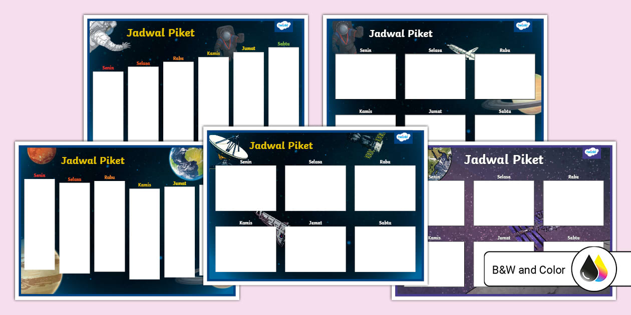 Tabel Jadwal Piket Tema Luar Angkasa (teacher made) - Twinkl