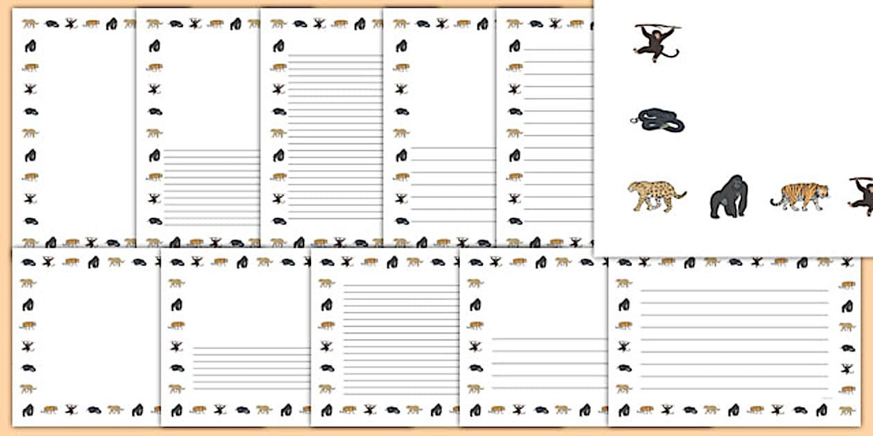 Jungle Page Borders (A4) (teacher made) - Twinkl