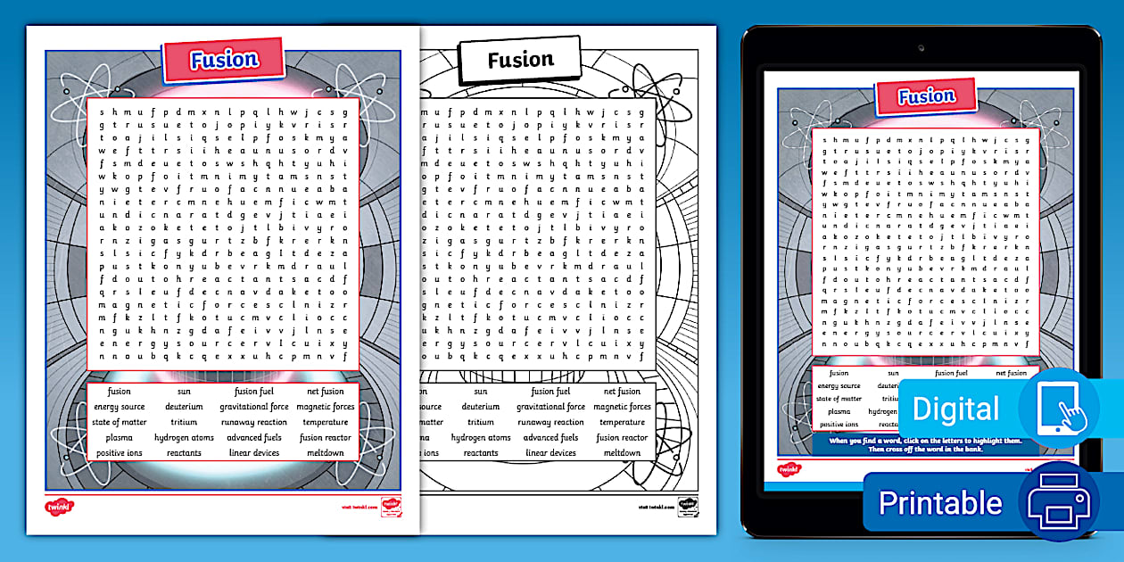 Fusion Word Search for 6th-8th Grade (Teacher-Made) - Twinkl
