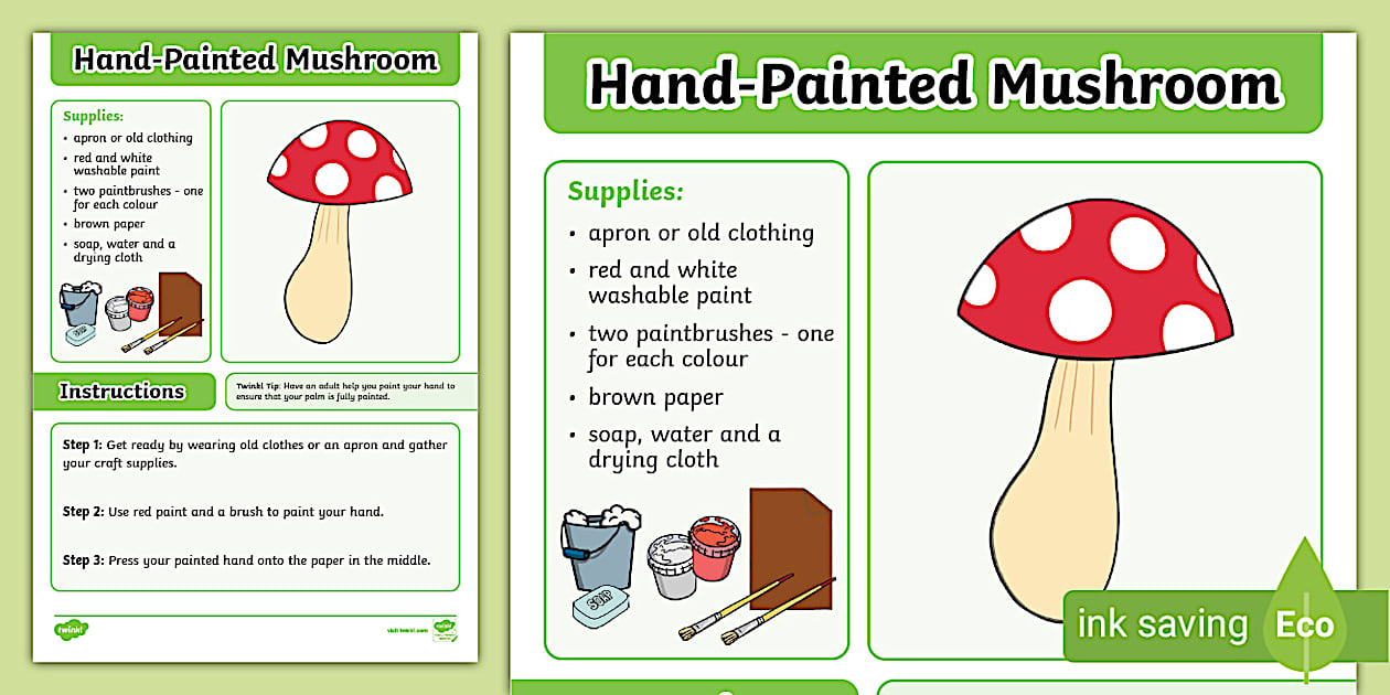 Hand-Painted Mushrooms Craft (teacher made) - Twinkl