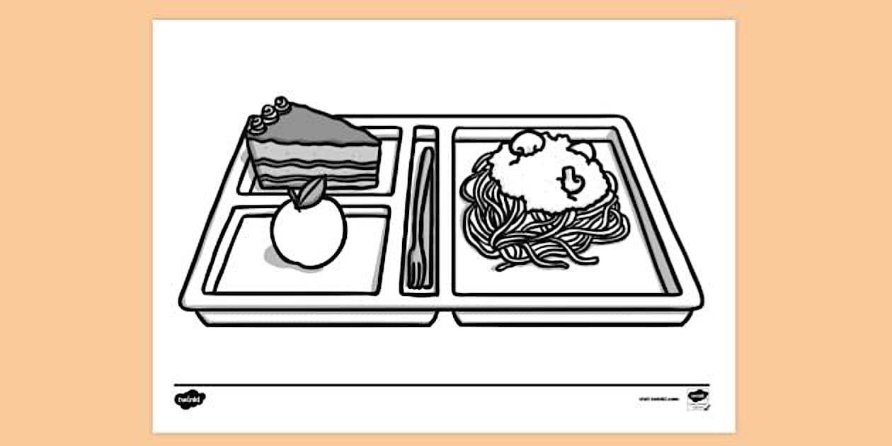 Hot School Dinner Colouring Sheet - Creative Teaching Aid