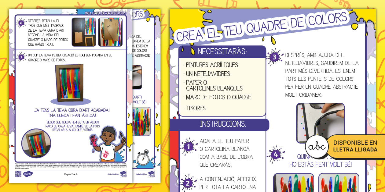Manualitat: Crea el teu quadre de colors - Català - Twinkl