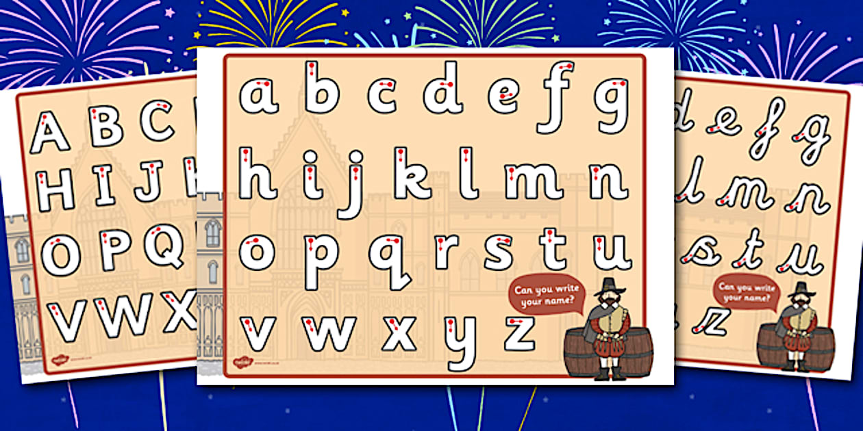 Cursive The Gunpowder Plot Letter Writing Worksheet - Twinkl