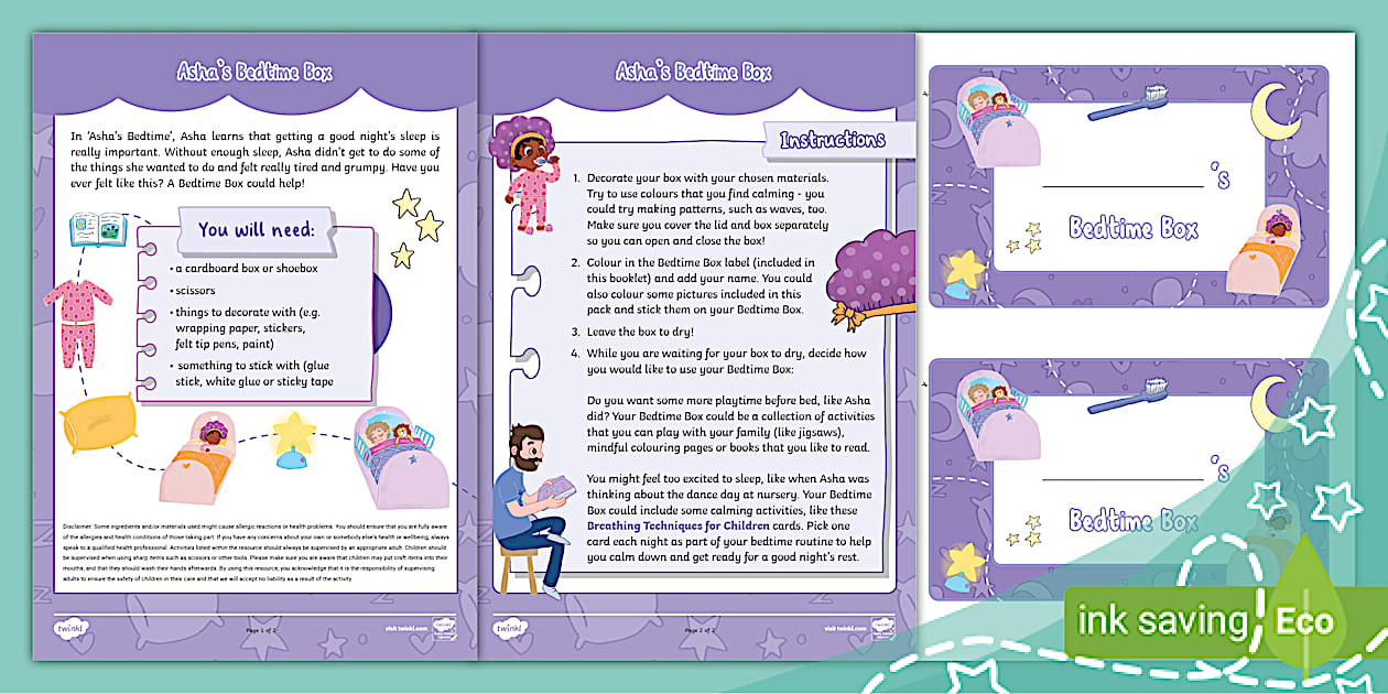 Asha's Bedtime Box Craft Activity
