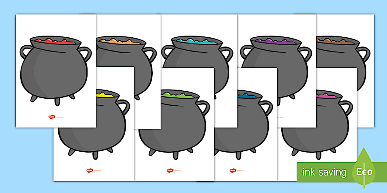 Editable Halloween Cauldrons (A4) Display Cut-Outs - Twinkl
