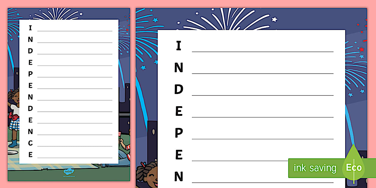 Independence Day Acrostic Poem | Teaching Resources - Twinkl