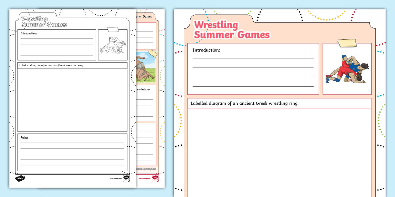 Wrestling Summer Games Non-Chronological Report Template