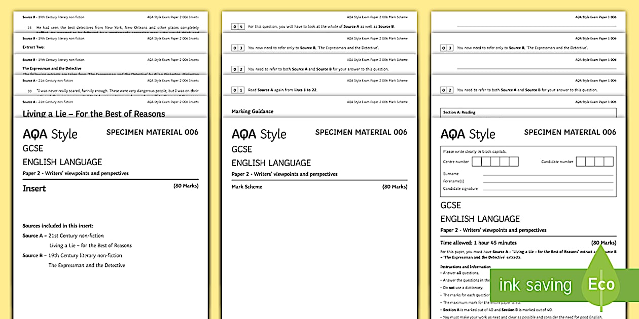 Language Paper 2: Practice Paper - Detectives - Twinkl