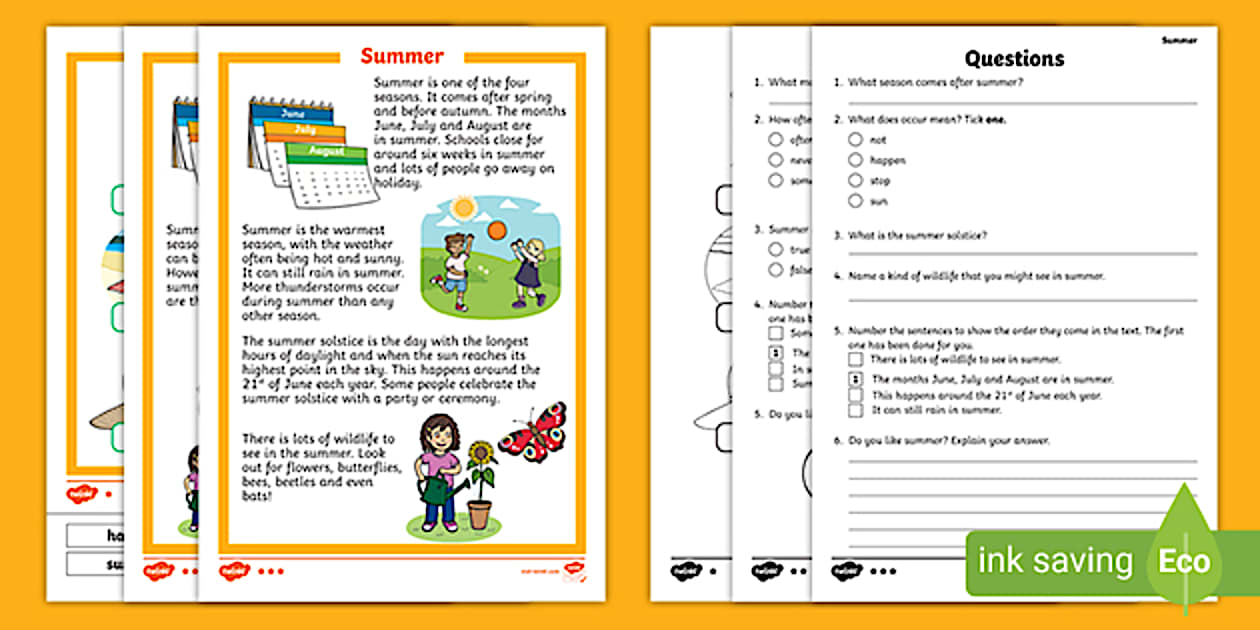 Scottish Summer Comprehension | Twinkl Resources - Twinkl
