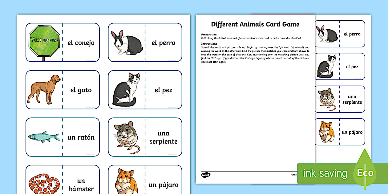Different Animals Card Game (Teacher-Made) - Twinkl