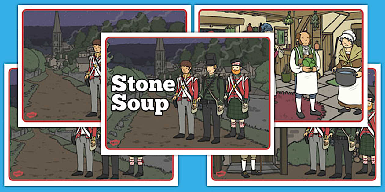 Black and White Stone Soup Story Sequencing (teacher made)