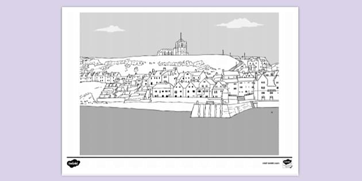 Whitby Colouring Sheet | Colouring Sheets - Twinkl