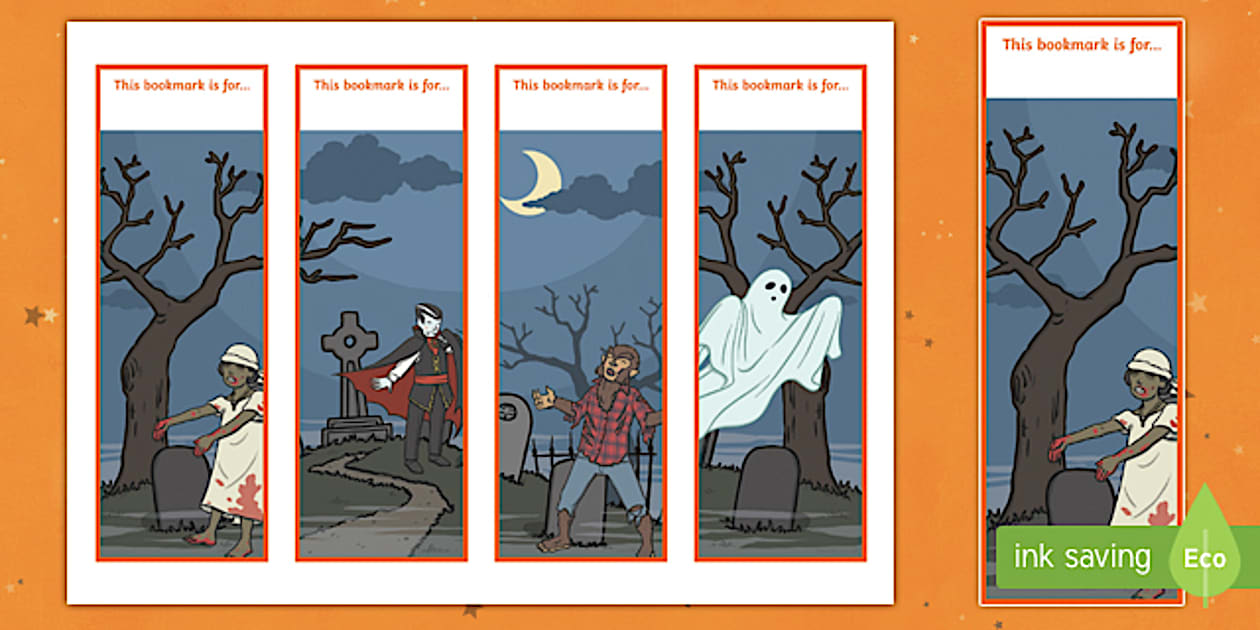 Editable Halloween Themed Bookmarks (teacher made) - Twinkl