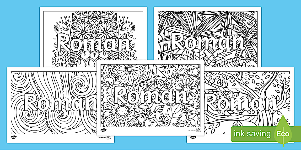 Roman Mindfulness Name Colouring Activity | Twinkl | KS1
