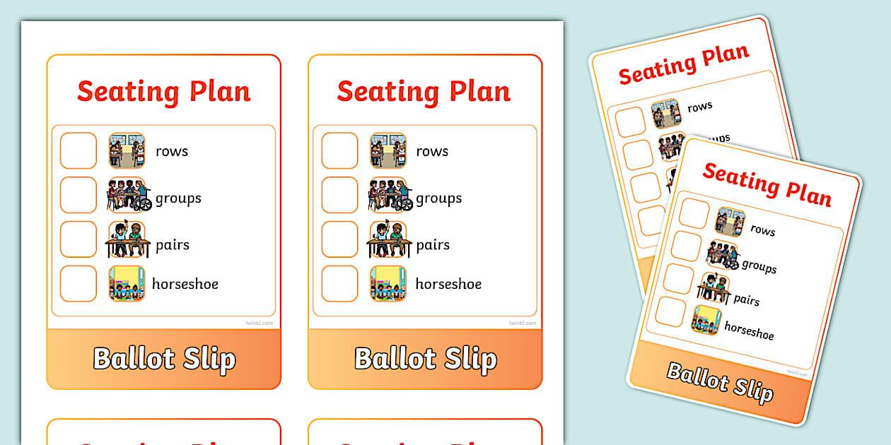 KS1 Seating Plan Ballot Slips (teacher made) - Twinkl