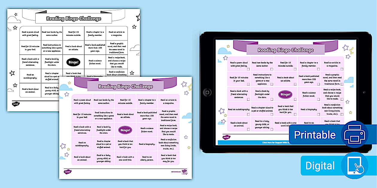 Reading Bingo Challenge (teacher made) - Twinkl