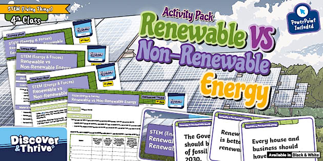 STEM (Energy & Forces) Renewable vs Non-Renewable Energy Activity Pack (4th