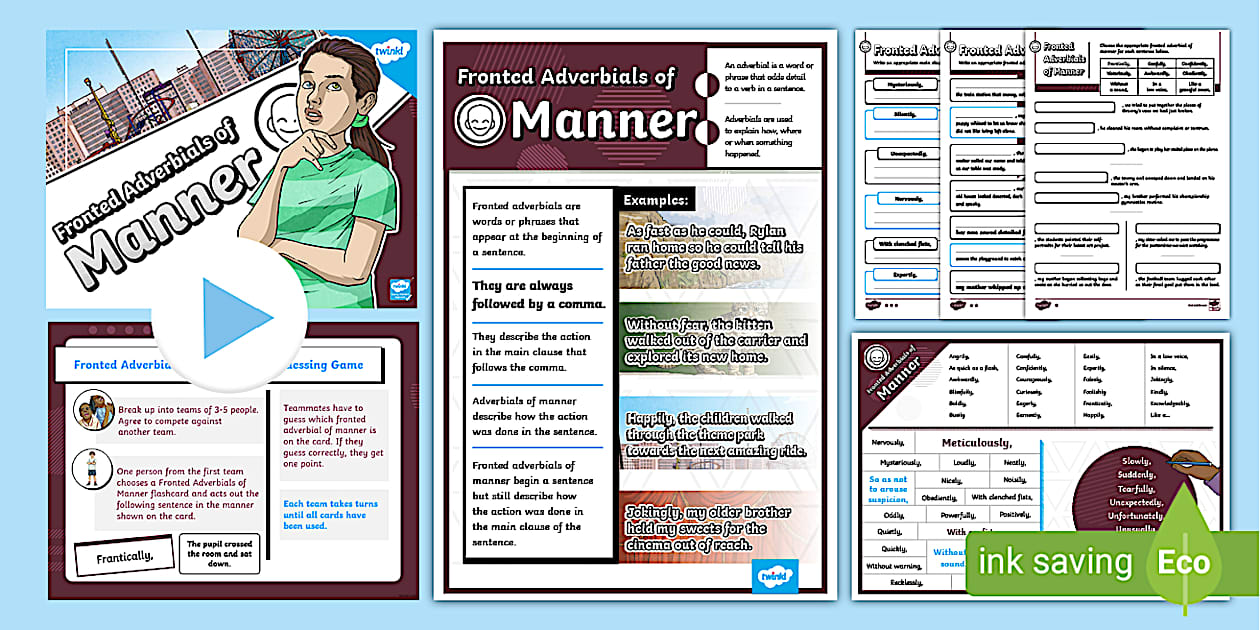 KS2 Fronted Adverbials of Manner Activity Pack - Twinkl