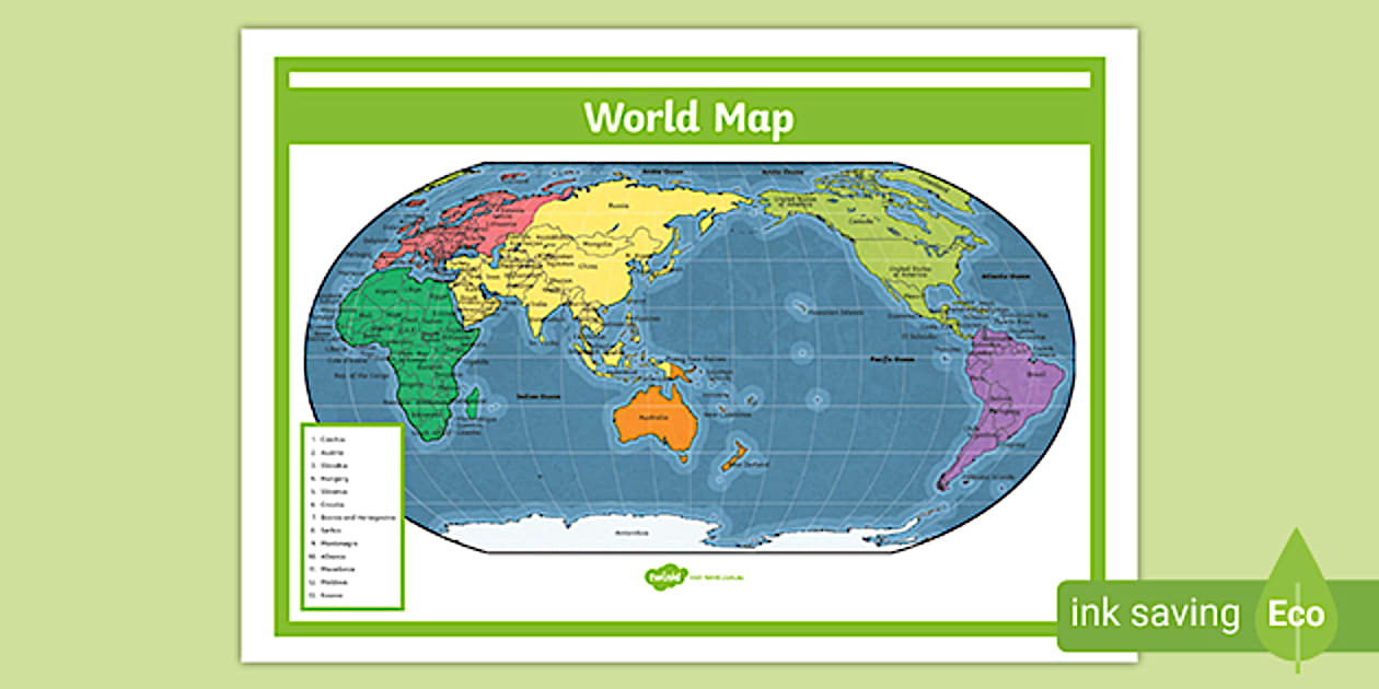 Australia World Map ? | Printable Teaching Resources
