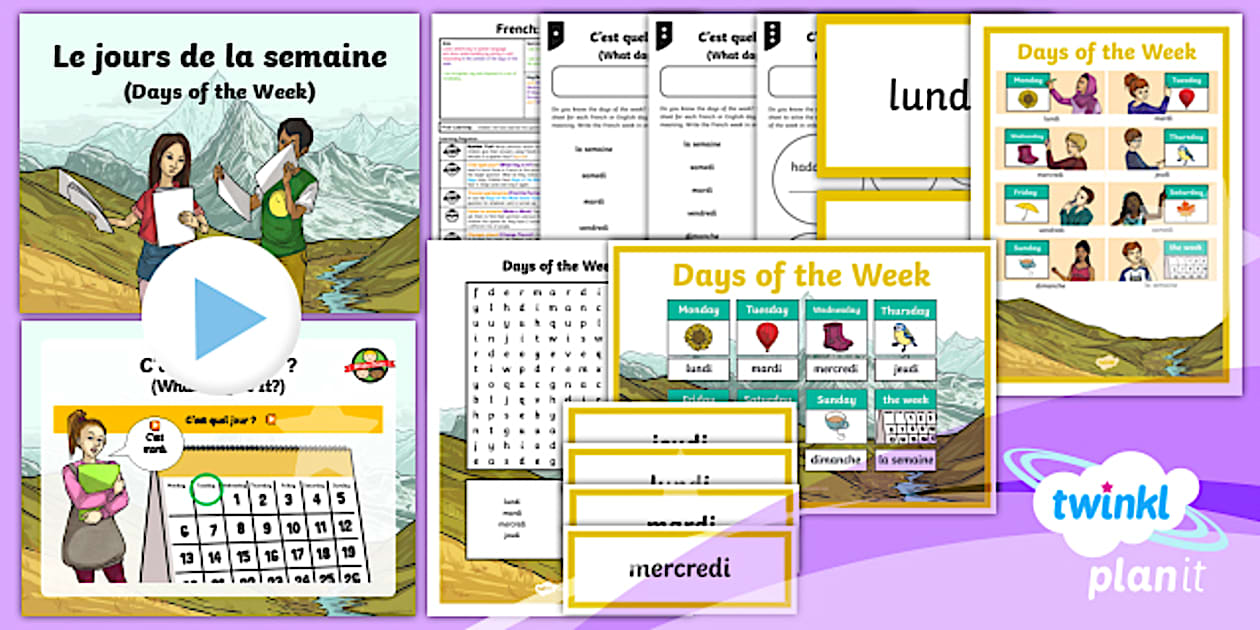 French Lesson Days of the Week | Year 3 Lesson Pack 2
