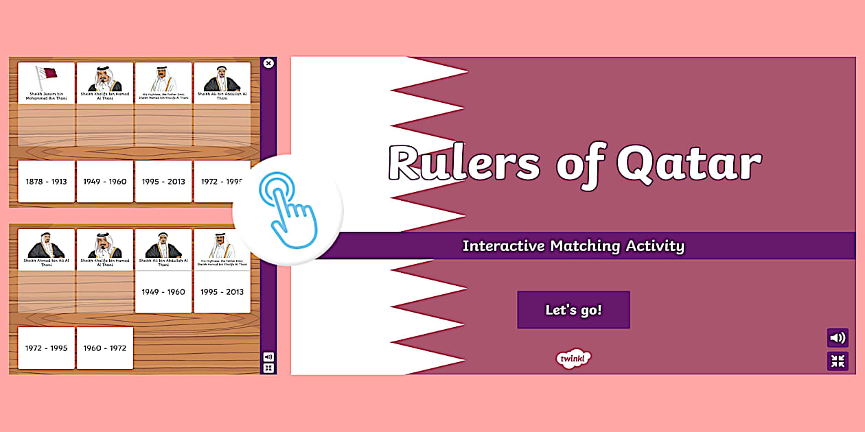Rulers of Qatar Interactive Matching Activity - Twinkl