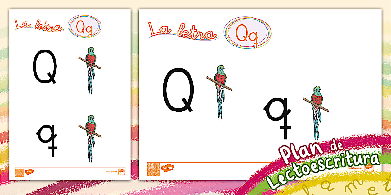 Plan de lectoescritura: La letra Q - Póster - Twinkl