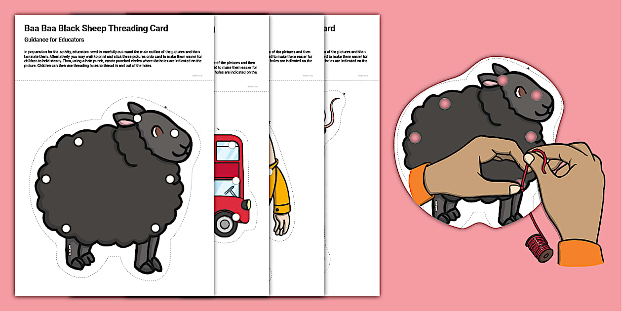 Nursery Rhyme Simple Threading Cards | Twinkl (teacher made)