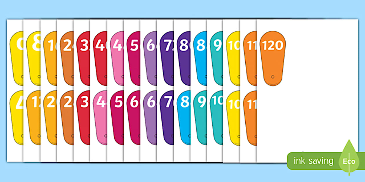 Number Fans 0-120 (Teacher-Made) - Twinkl