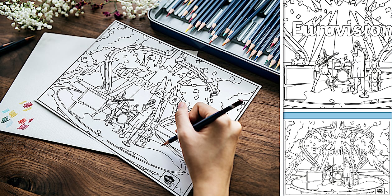 Eurovision Colouring Sheet | Twinkl Party (teacher made)
