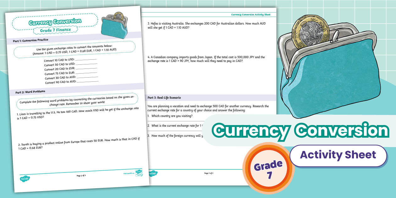 Currency Conversion Activity Sheet