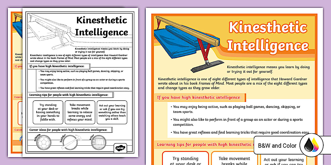 Gardner's Multiple Intelligences: Kinesthetic Intelligence Poster