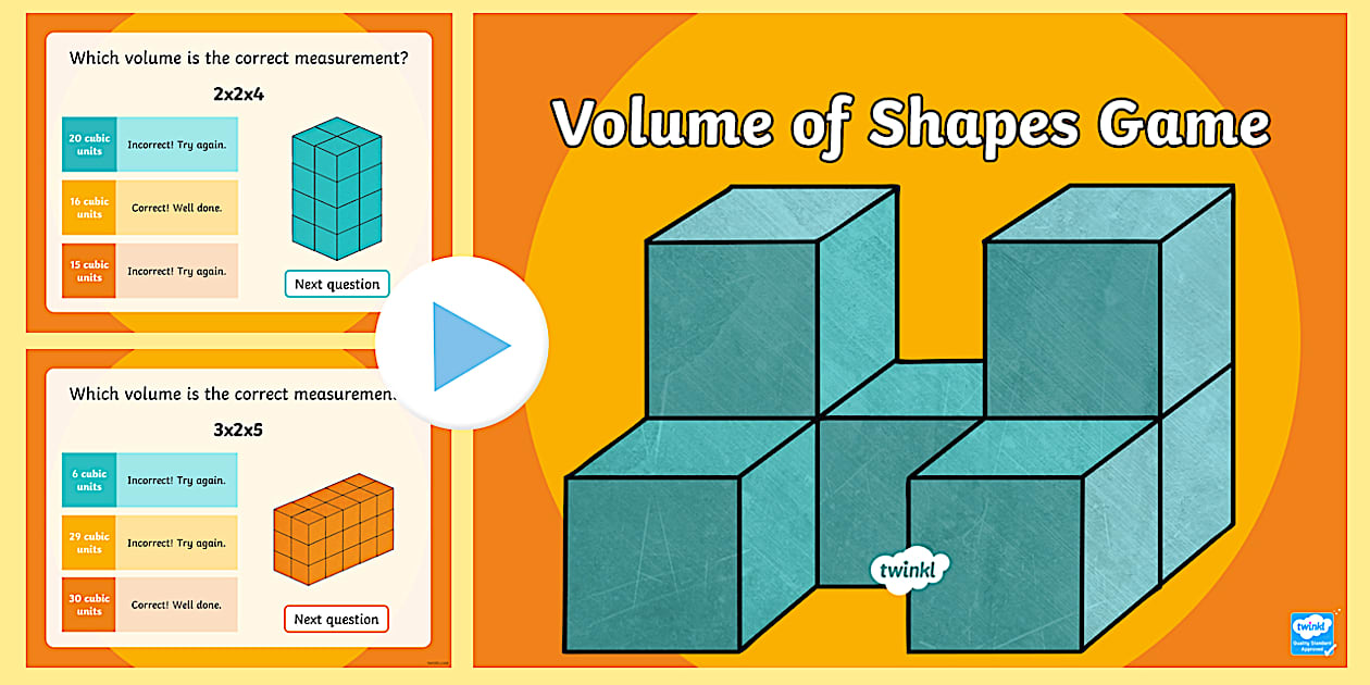 Volume of Shapes PowerPoint Game for 3rd-5th Grade - Twinkl