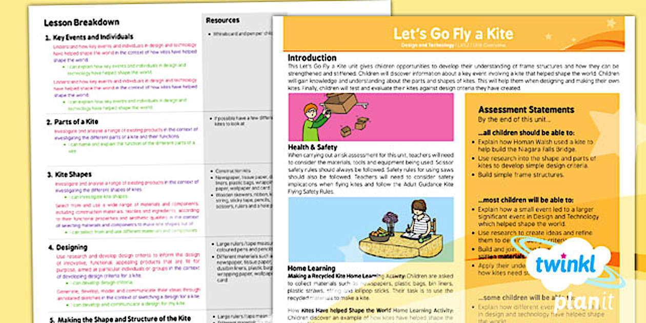 D&T: Let's Go Fly a Kite LKS2 Planning Overview
