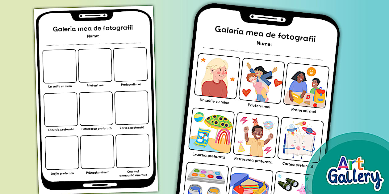Sfârșit de an școlar: Galeria mea de fotografii – Fișă