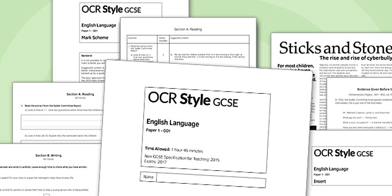 OCR Language Paper 1: Full Practice Paper - Child Cruelty