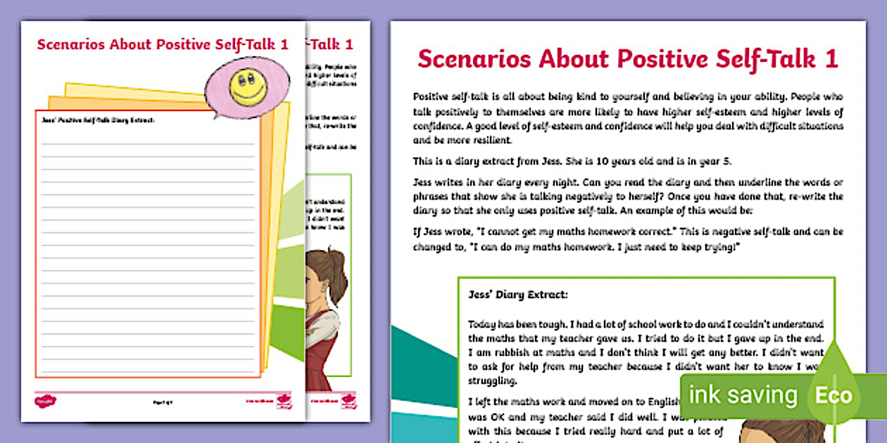 Scenarios About Positive Self-Talk 1 - Twinkl