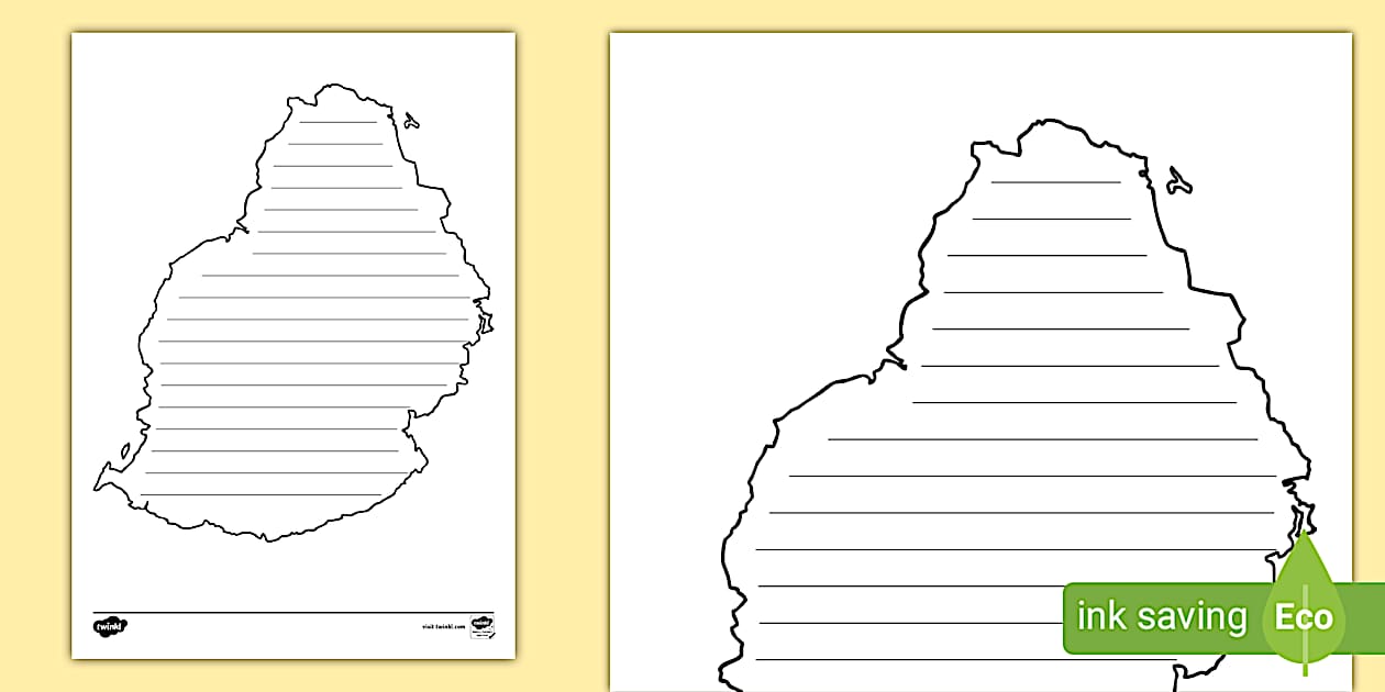 Mauritius Writing Template (teacher made) - Twinkl