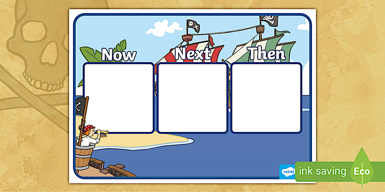 Pirate Themed Now, Next, Then Visual Aid (teacher made)
