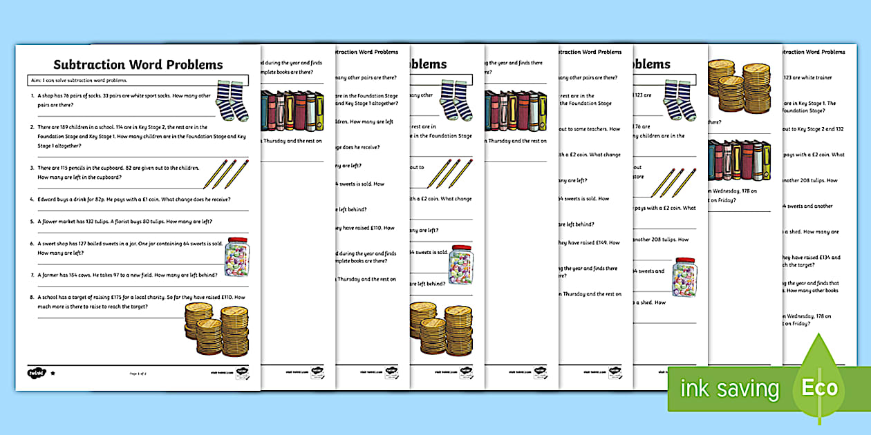 Year 3 Subtraction Word Problems - Maths Resources - Twinkl